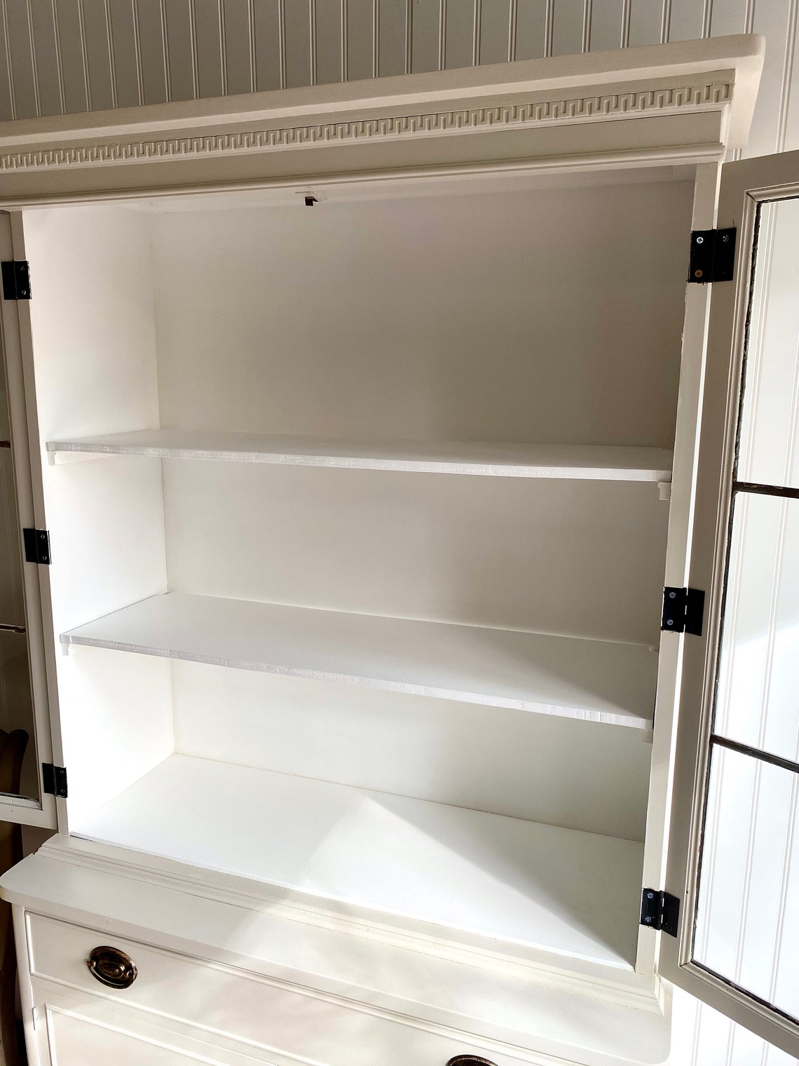 SOLD Hutch China Cabinet Hepplewhite Hutch Bookcase Vintage Dining Room ...