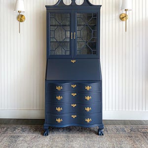 SOLD! Antique Secretary Desk Secretary Hutch Grandmillenial Hutch Solid ...
