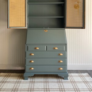 SOLD! Hutch Vintage Secretary Desk Secretary Hutch Dresser Cane ...