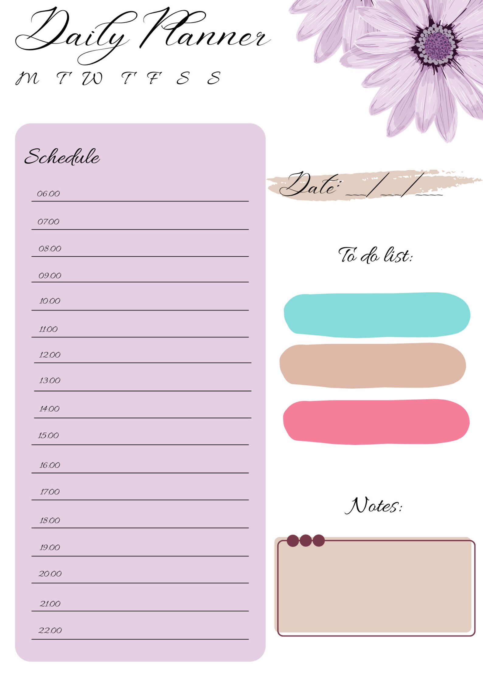 PRINTABLE DAILY PLANNER A4 - Etsy