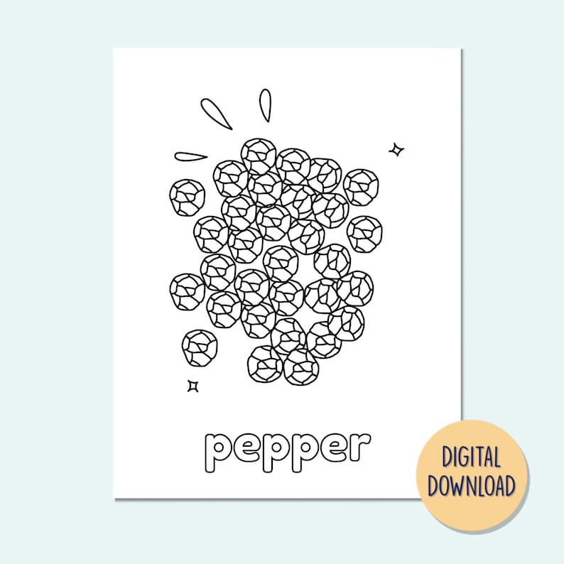 Spices Coloring Pages for Kids - Etsy