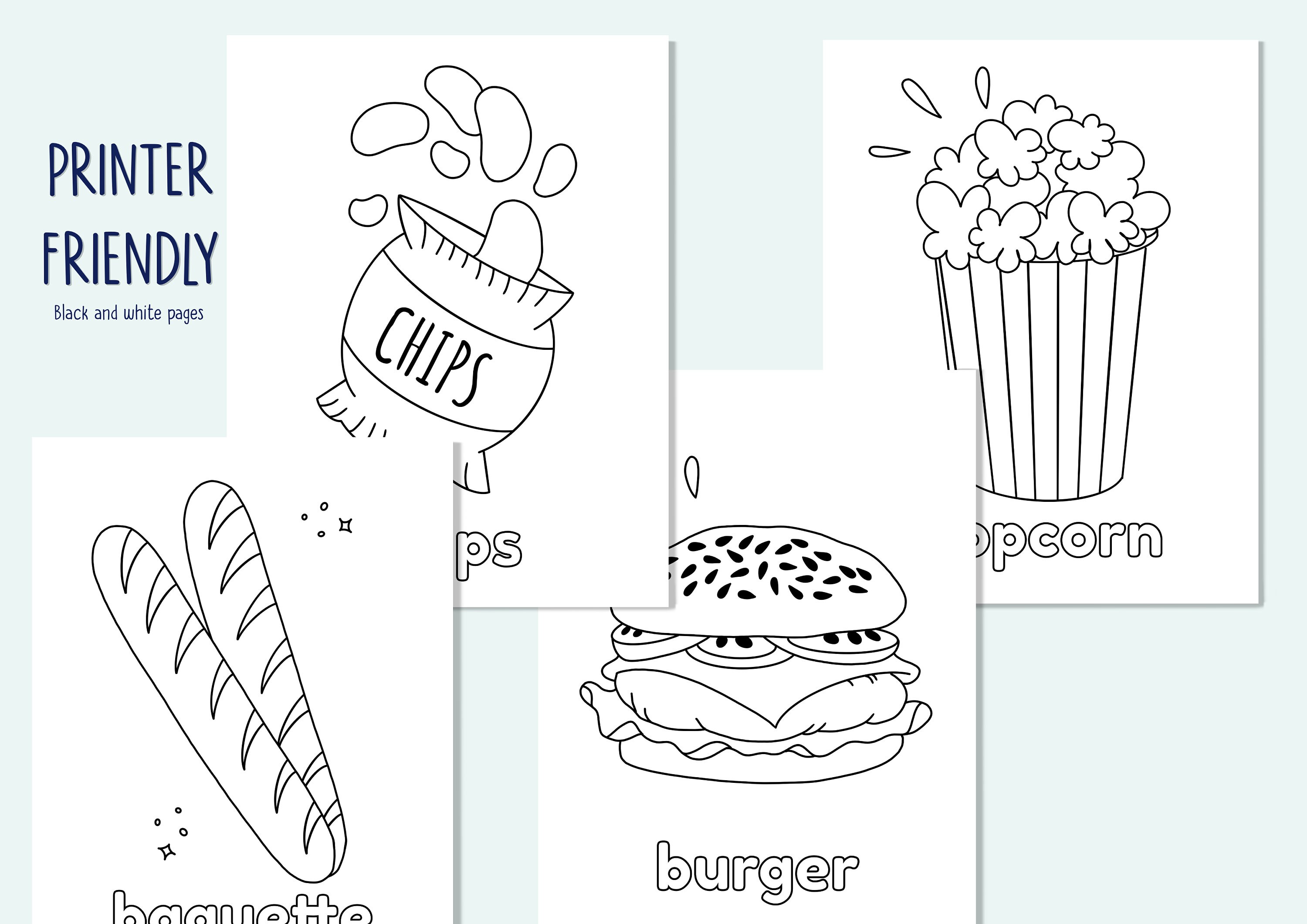 Summer Picnic Coloring Pages for Kids - Etsy