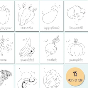 Printable Vegetable Coloring Pages for Kids - Etsy