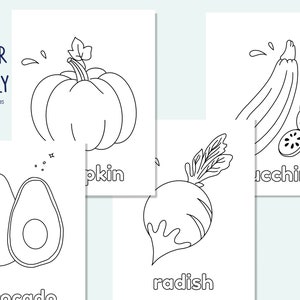 Printable Vegetable Coloring Pages for Kids - Etsy