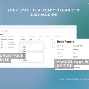 Assignments & Class Schedule Tracker Notion Template (Download Now) - Etsy