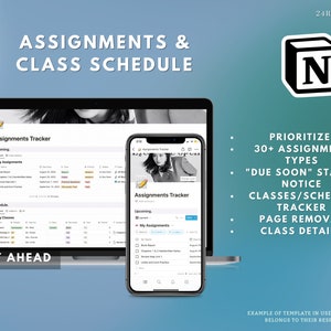 Assignments & Class Schedule Tracker Notion Template (Download Now) - Etsy