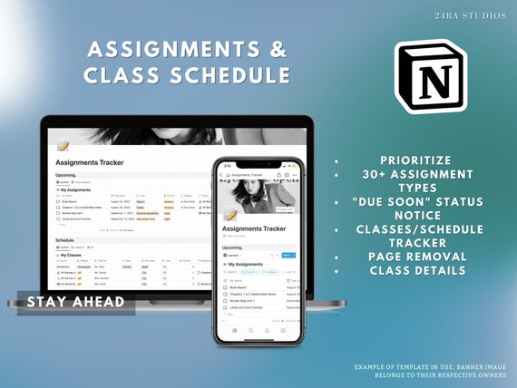 Assignments & Class Schedule Tracker Notion Template - Etsy