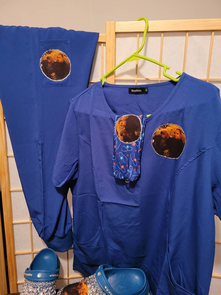 Custom Medical Scrubs With Any LOGOS OR PHOTOS All Colors Size Xs to ...