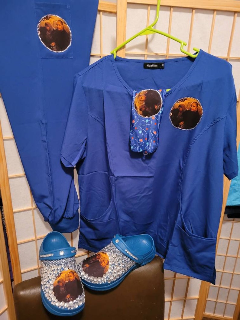 Custom Medical Scrubs With Any LOGOS OR PHOTOS All Colors Size Xs to ...