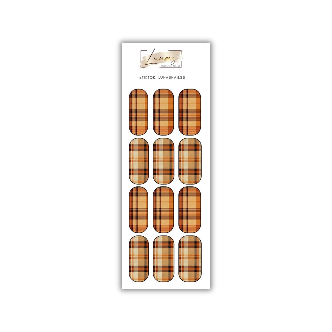 Waterslide Nail Decals, Waterslide Nail Wraps, Fall Plaid Nail Decals ...