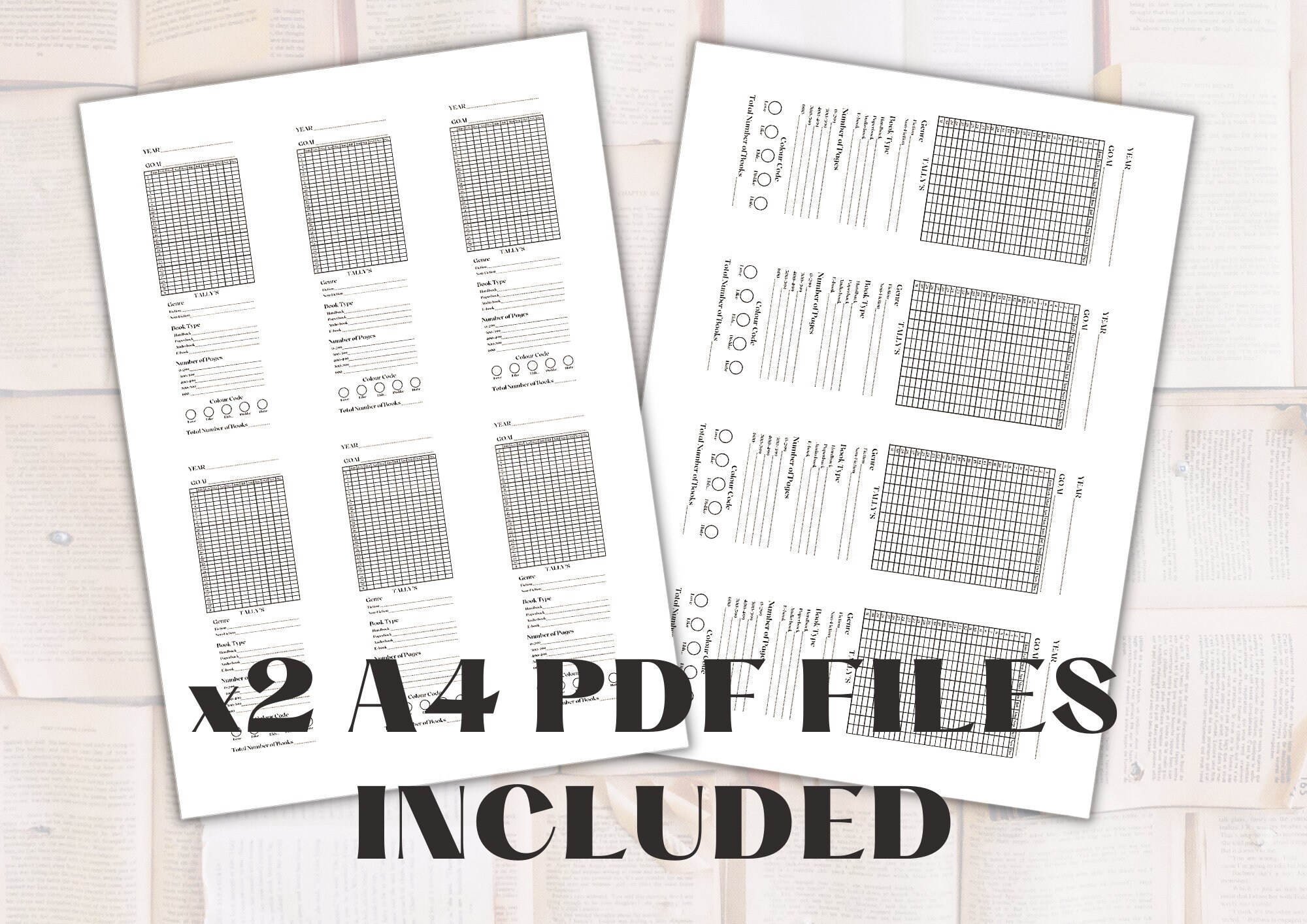 Yearly Reading Tracker, Fill in Bookmark,book Lovers, Printable ...