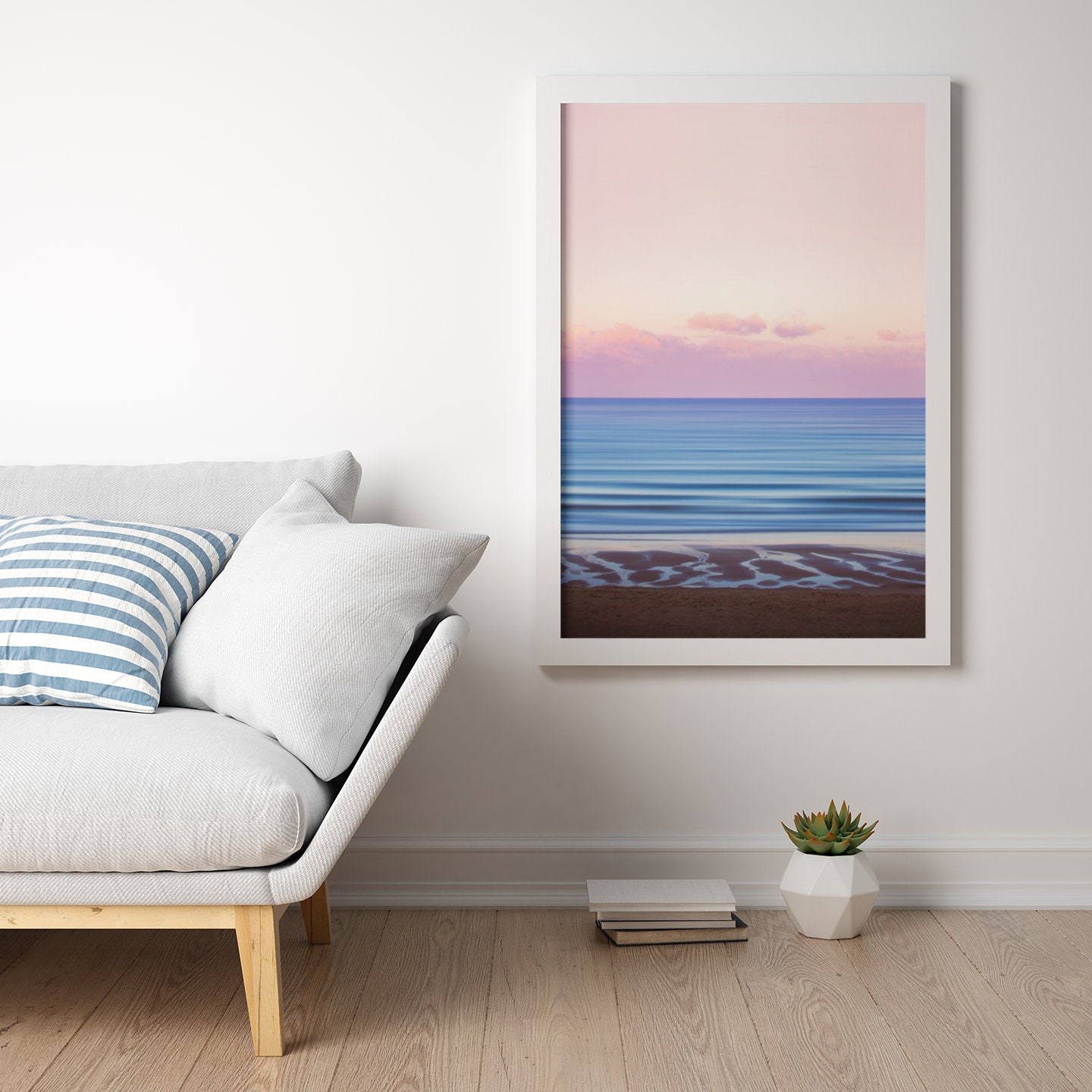 Digital Download Pink Seaside Sunset Coast Ocean Print Neutral Beach ...