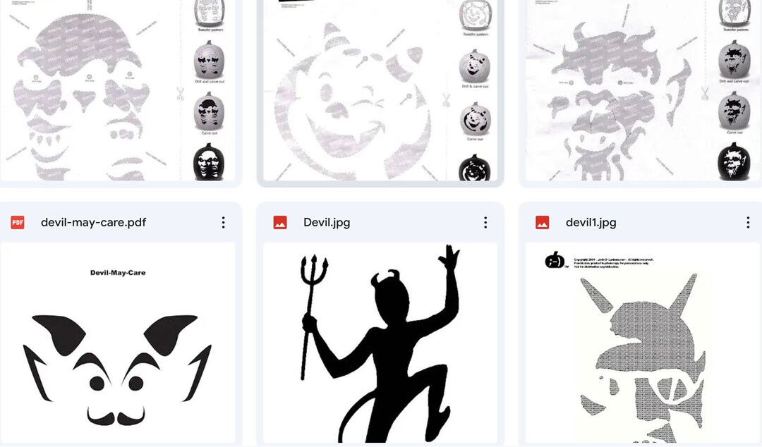21 Halloween DEVILS & DEMONS Pumpkin Carving Patterns to Download PDF ...