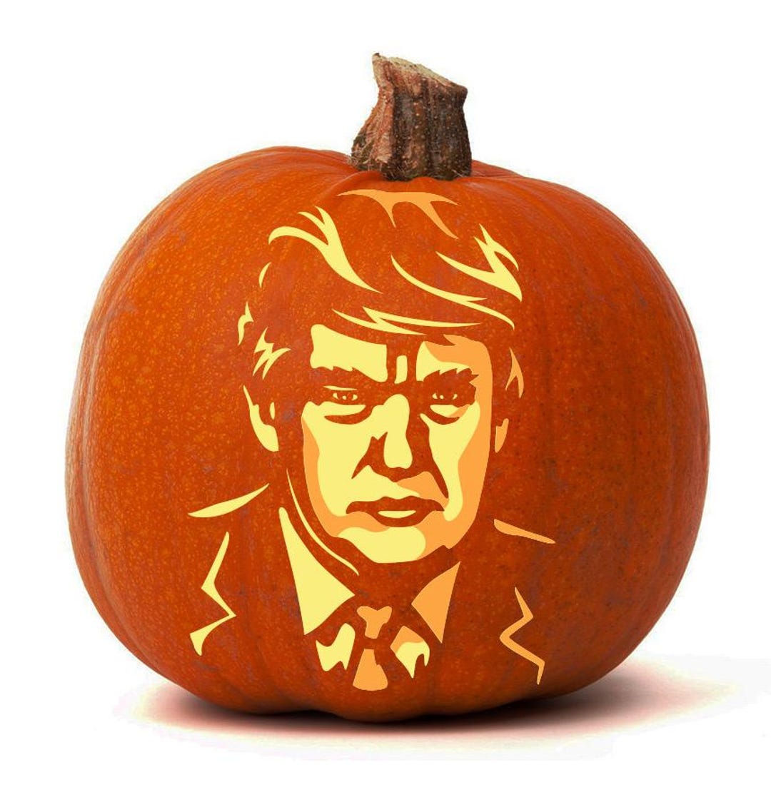 President Trump 2024 Halloween Pumpkin Carving Pattern to Download PDF ...