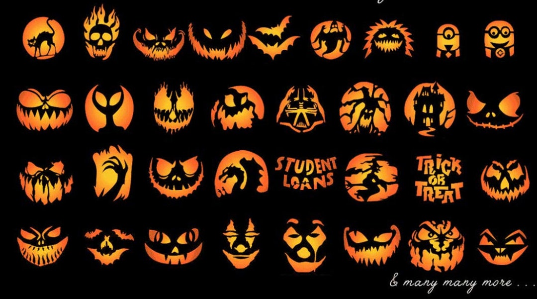1000 Bumper Halloween Pumpkin Carving Patterns to Download - Etsy