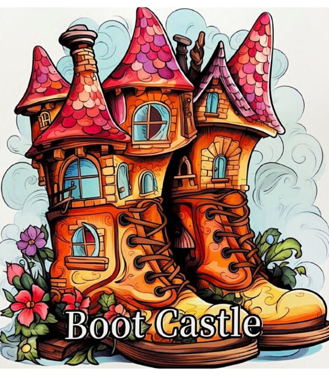 Boot Castle Shoe Colouring Book Project Arts & Crafts to Download PDF ...
