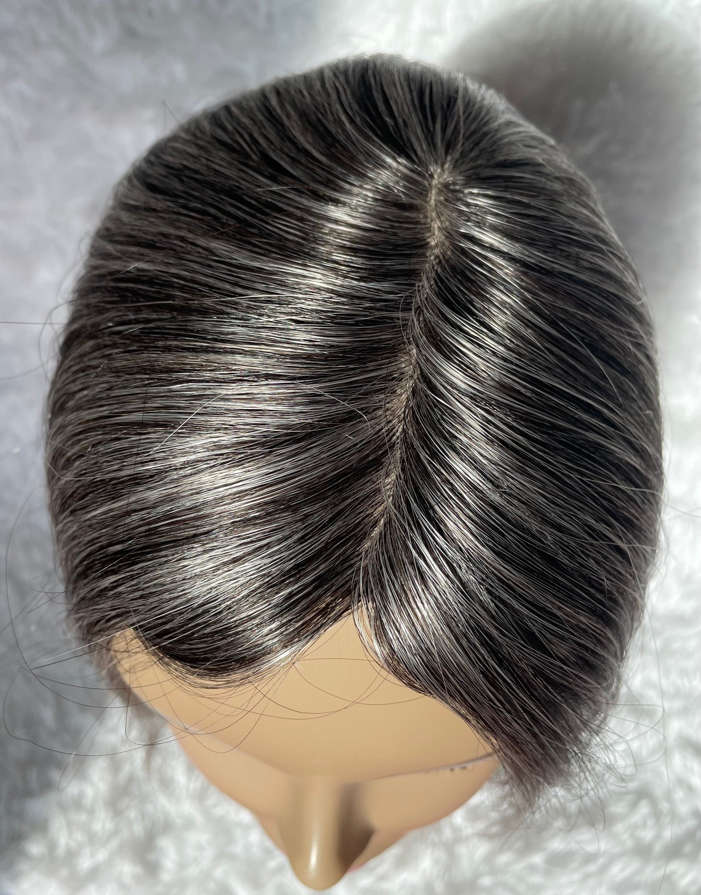 100% Human Hair Topper (3 Inch X 5 Inch ) Silk Base Free Part Cuticle ...
