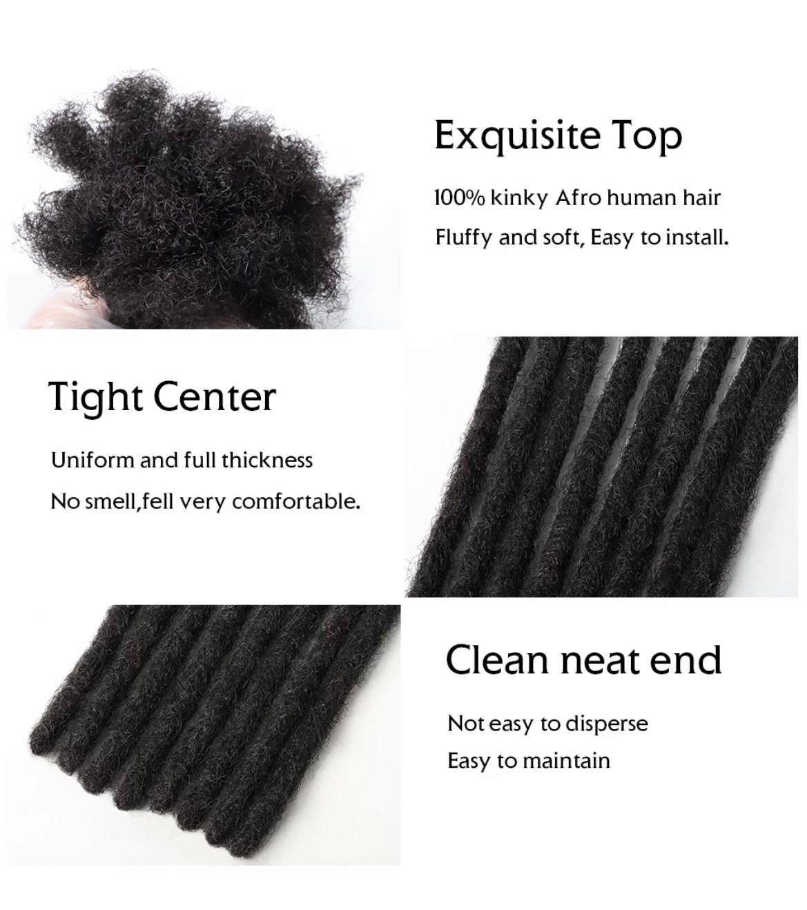 100% Human Hair Dreadlocks Handmade Locks Medium Size 0.6cm Width Sold ...