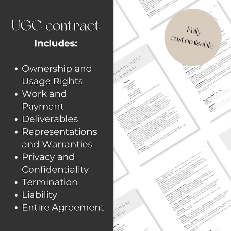 UGC Creator Contract Template, UGC Template, UGC Agreement, Influencer ...
