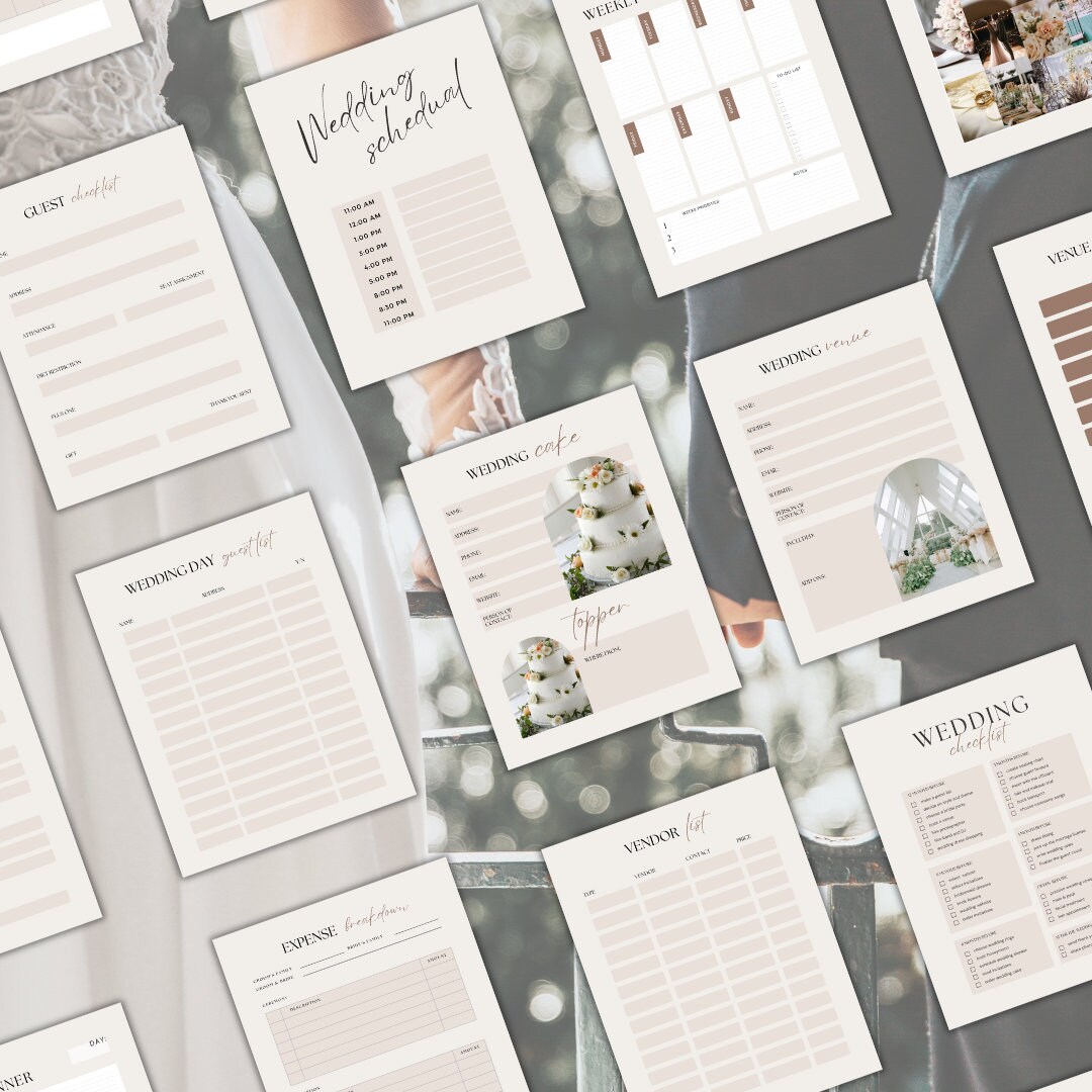 Wedding Planner Template, Wedding Planner, Wedding Itinerary, Wedding ...