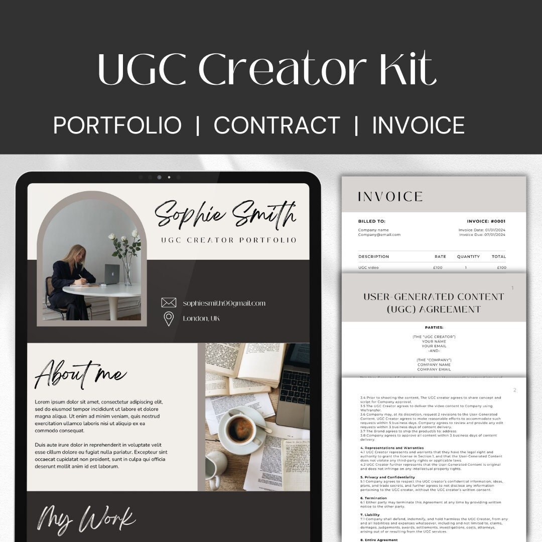 UGC Creator Media Kit, Social Media Kit, Portfolio Template, Influencer ...