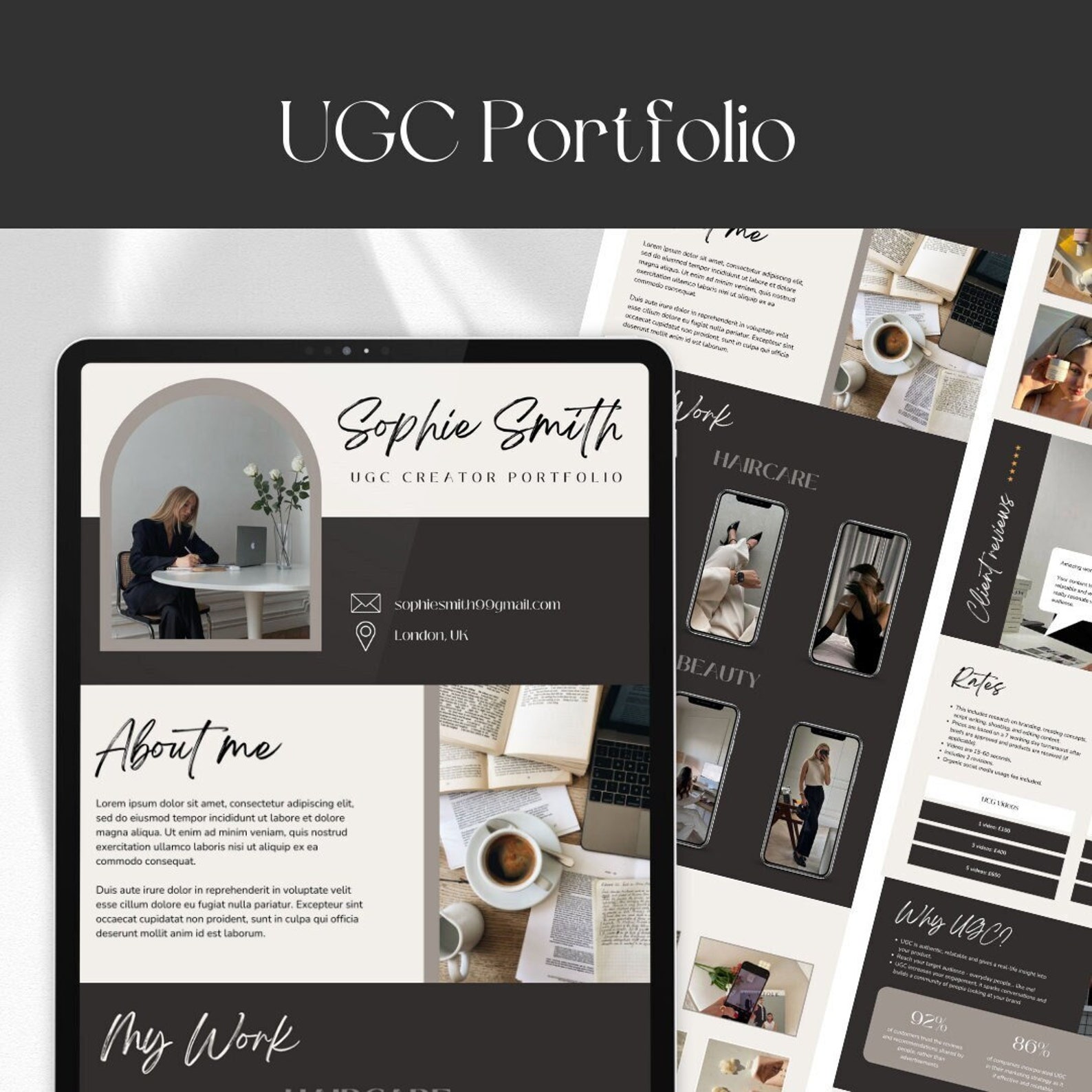 UGC Portfolio Template, UGC Website Template, Portfolio Design ...
