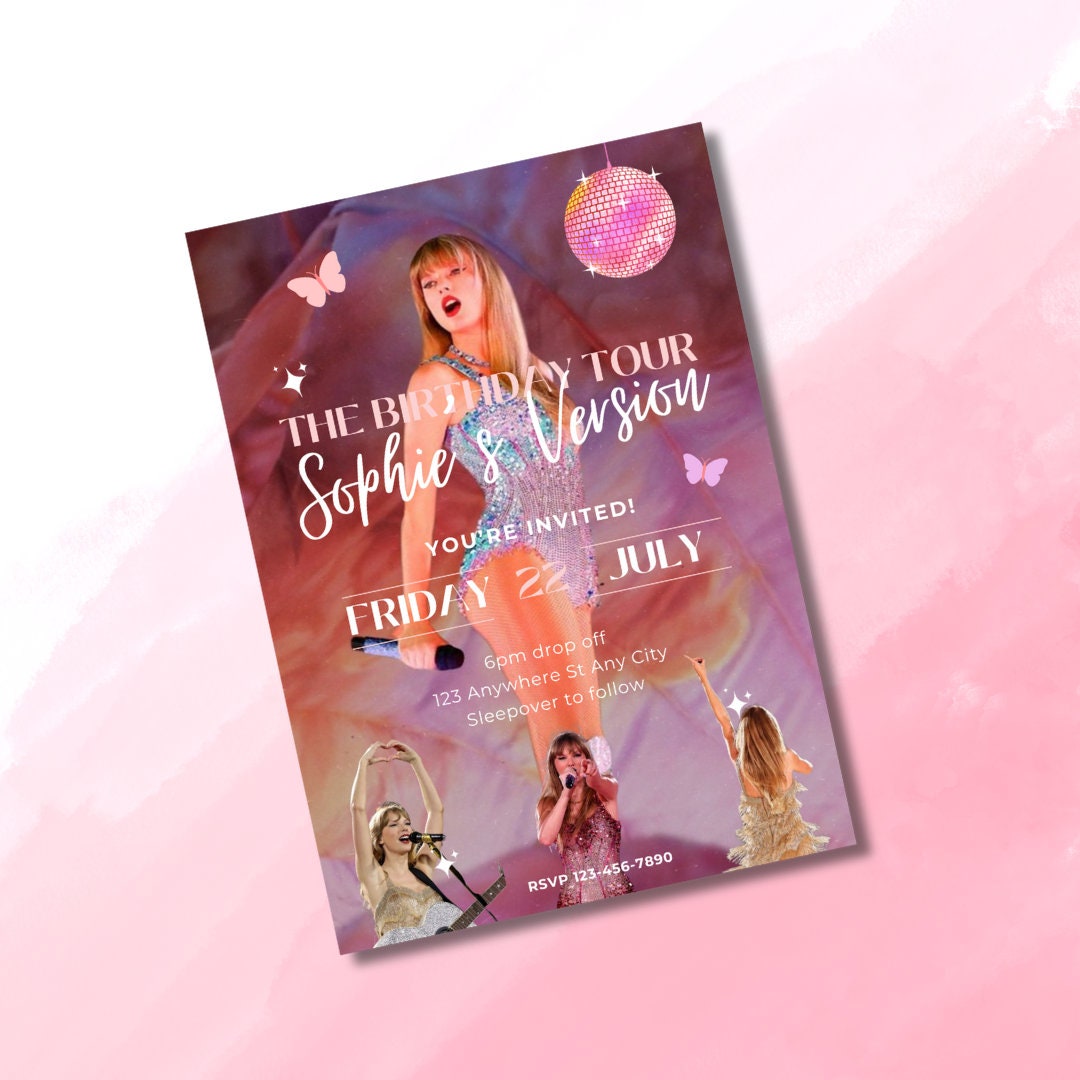 Taylor Swift Birthday Party Invitation, Eras Birthday Invite, Taylor ...
