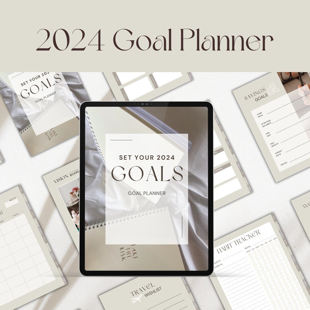 2024 Digital Goal Planner Goal Planner Printable Goal Planner Digital ...