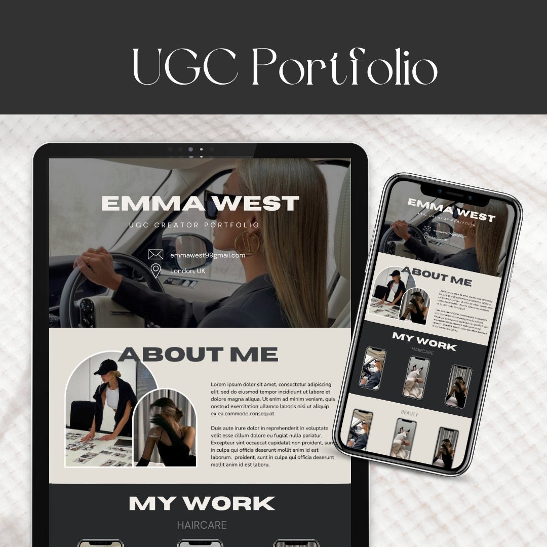 UGC Portfolio Template, UGC Website Template, Portfolio Design ...