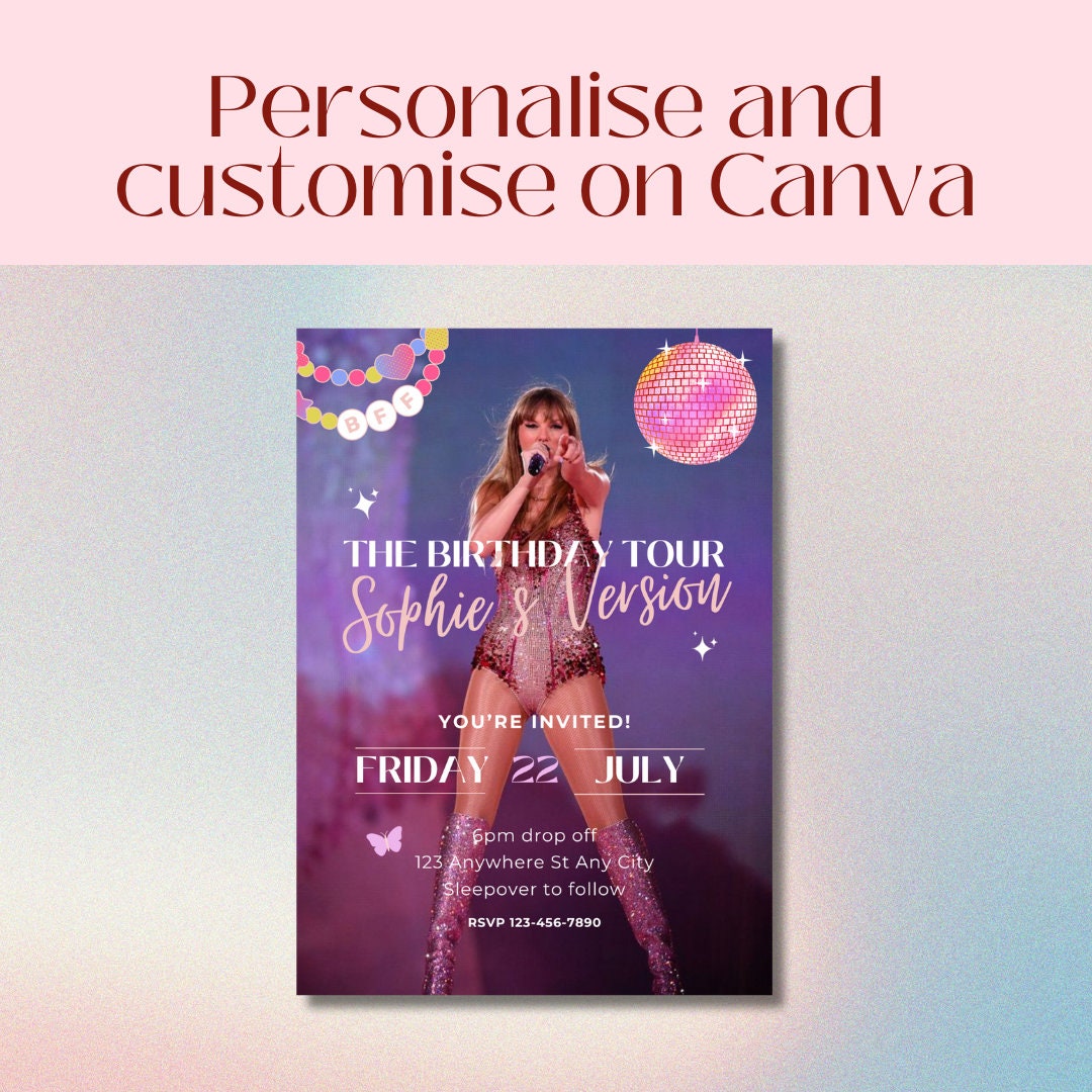 Taylor Swift Birthday Party Invitation, Eras Birthday Invite, Taylor ...