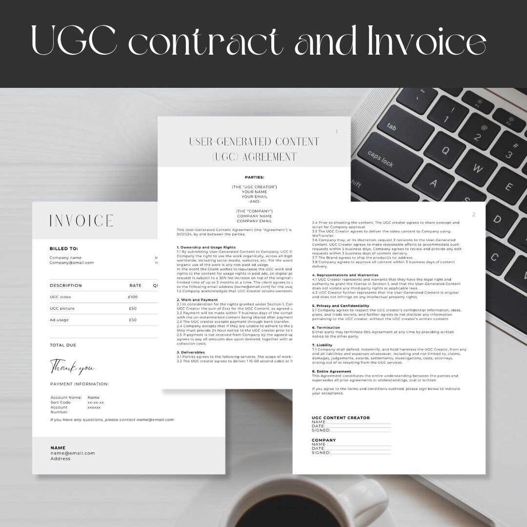 UGC Creator Contract Template, UGC Template, UGC Agreement, Influencer ...
