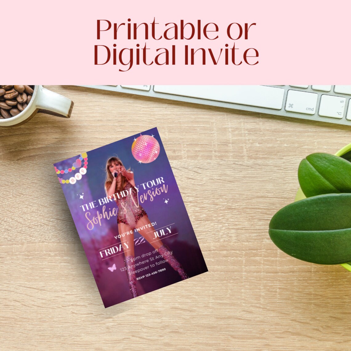 Taylor Swift Birthday Party Invitation, Editable Taylor Invitation, Era ...