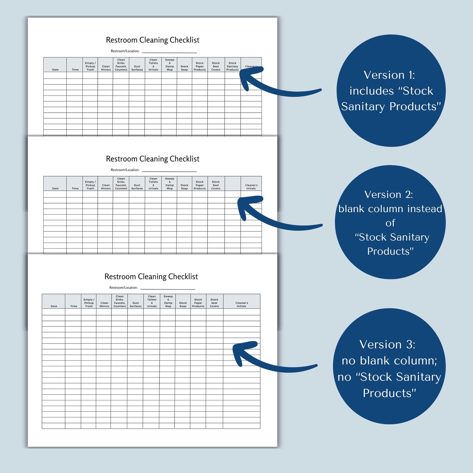 Restroom Cleaning Checklist, Printable Cleaning Log, Bathroom Cleaning ...