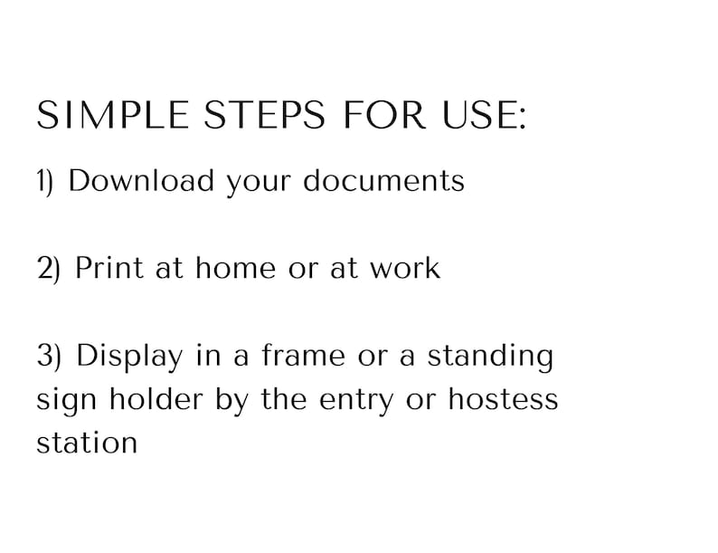 Restaurant Seating Signs, Please Wait to Be Seated, Please Seat ...