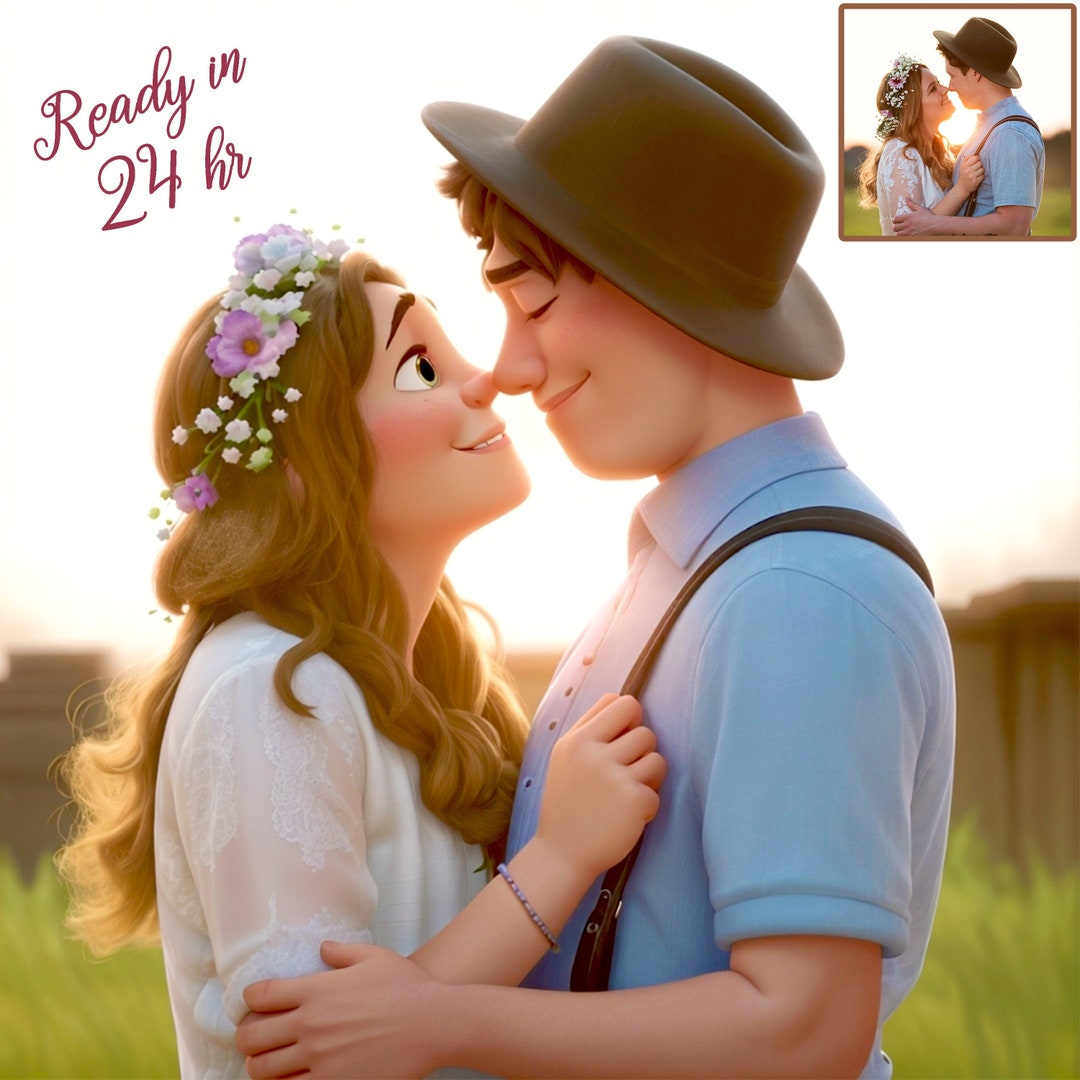 Custom Pixar Style Portrait 3D Couple Portrait Pixar Family - Etsy UK