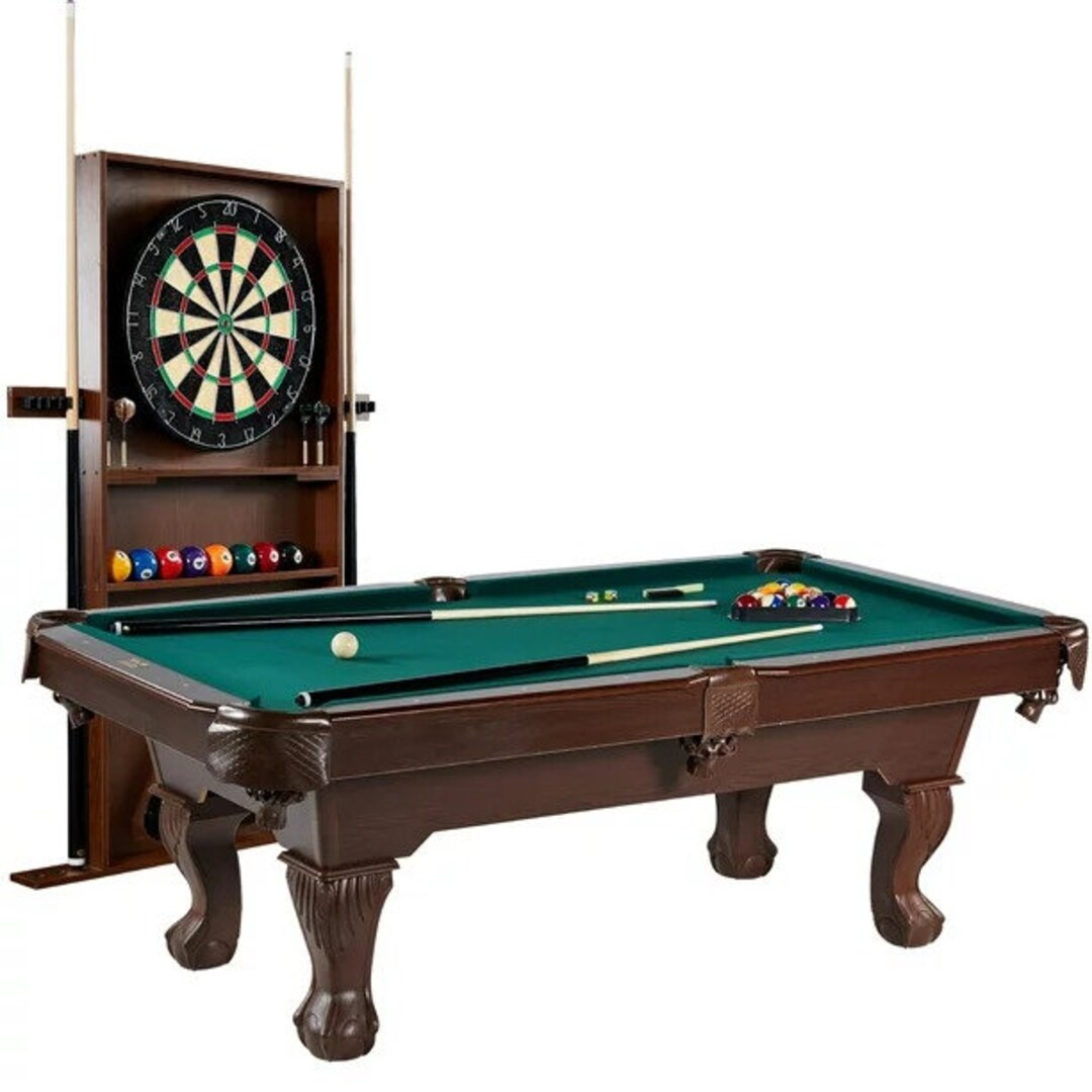 90 Ball and Claw Leg Billiard Pool Table With Cue Rack - Etsy