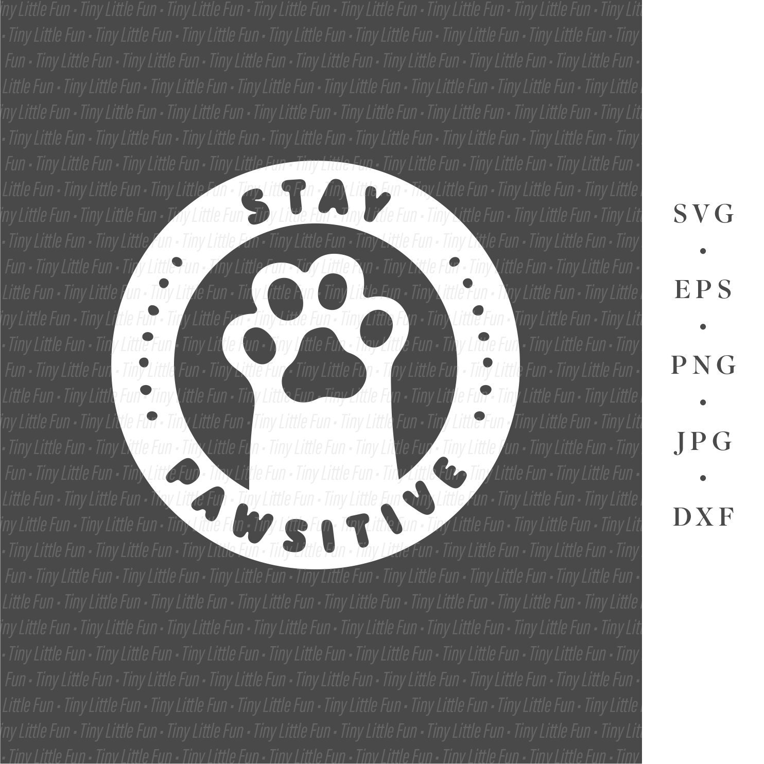Stay Pawsitive / Svg Png Dxf Jpg Eps File Bundle for Plotter / Positive ...