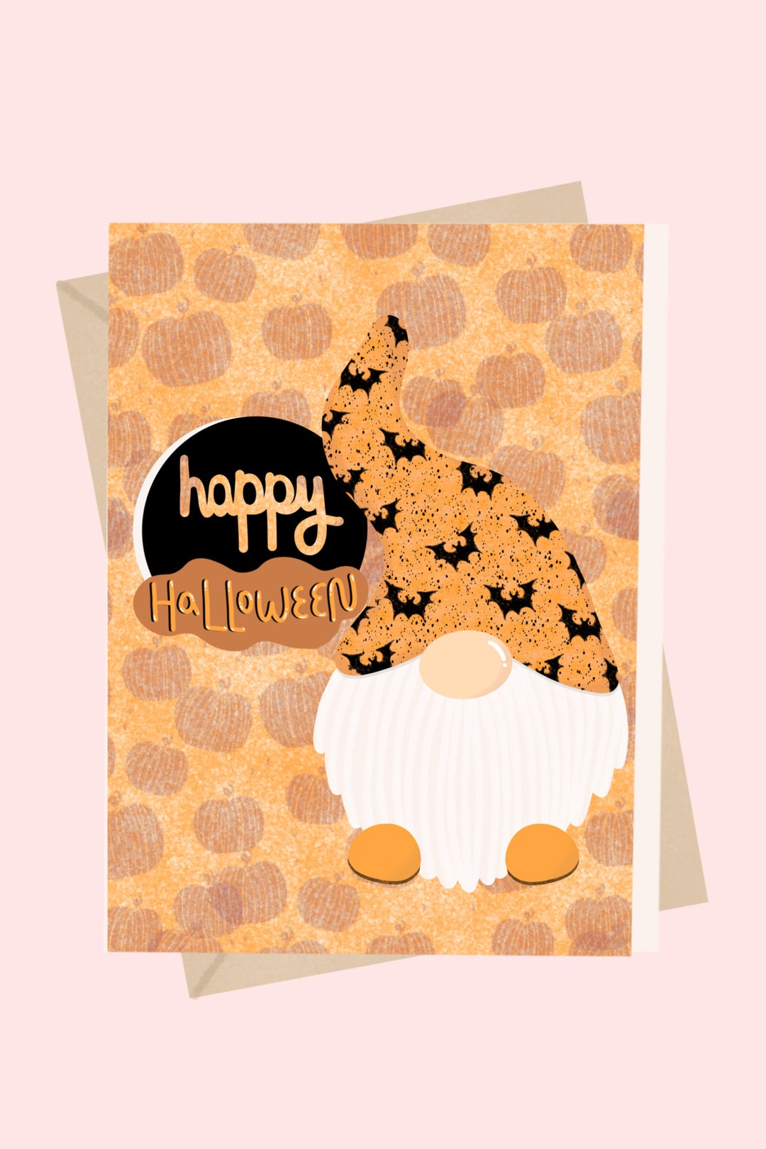Halloween Gnome Greeting Card | 4x6in PDF Digital Download - Etsy