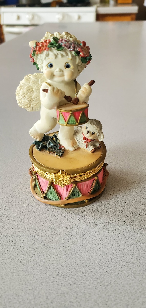 Cherub Trinket Box, Vintage Porcelain Angel Trinket B… - Gem