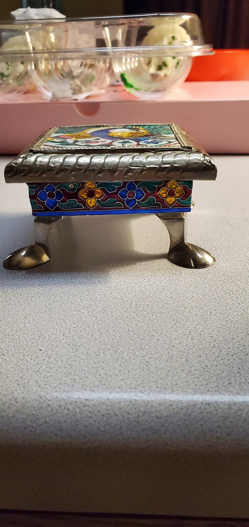 5" X 5" Indian Bajot Bajoth Pooja Puja Chowki Small Low Table for ...