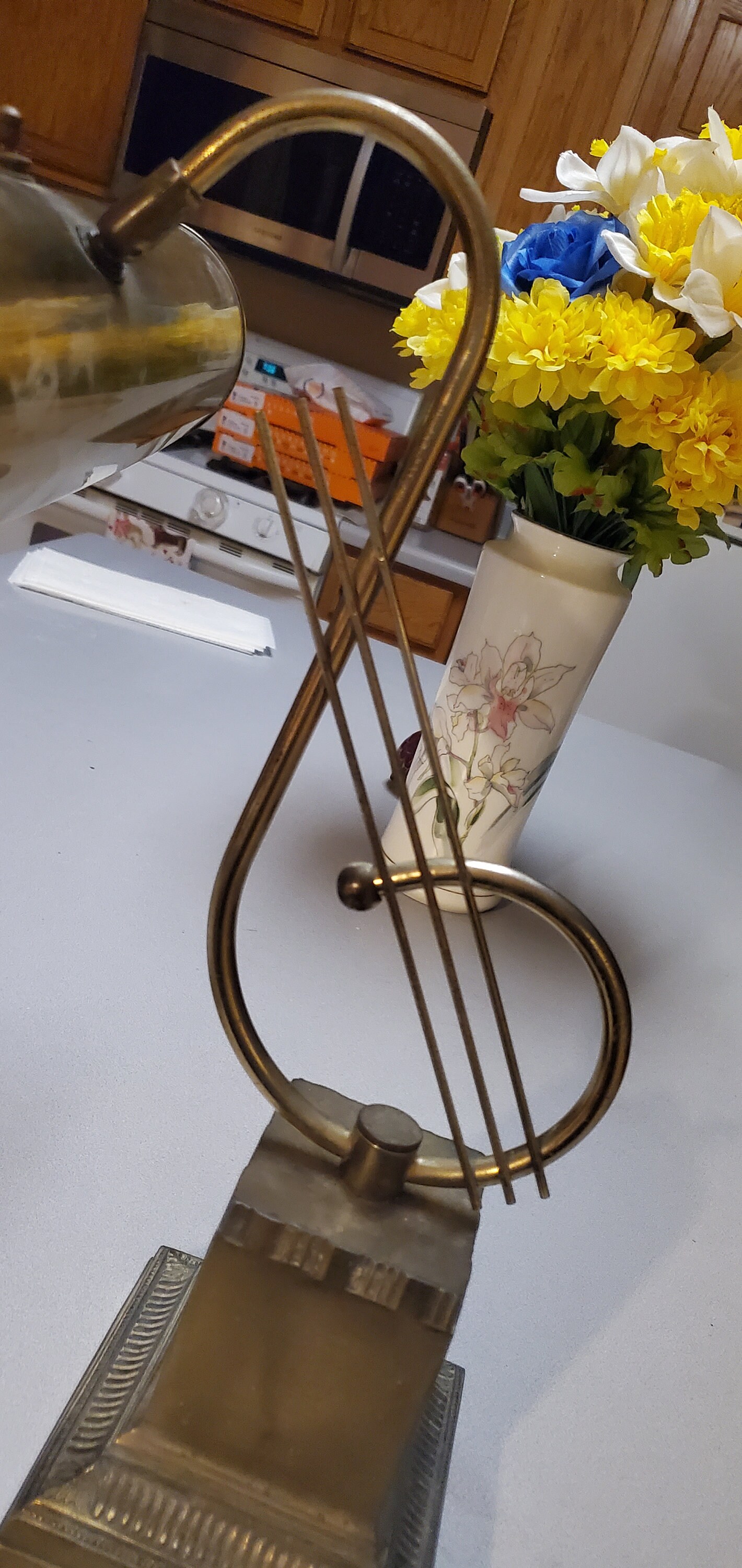 Vintage Brass Music Note Lamp - Etsy