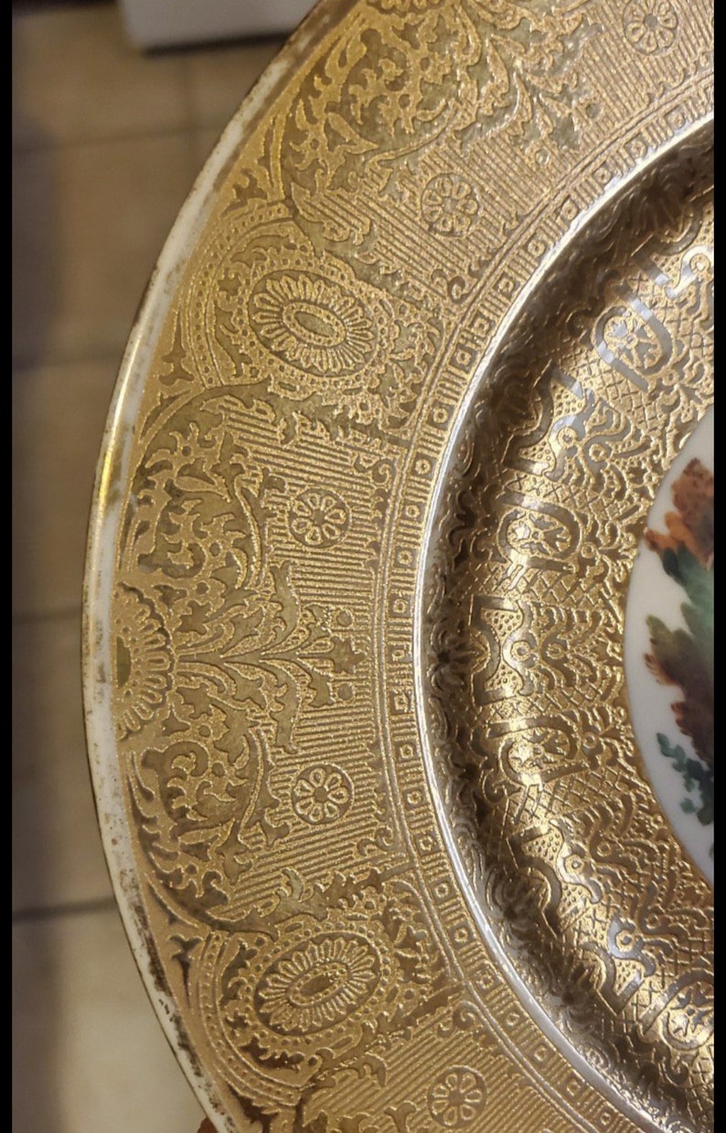 22k Gold Royal China Plate: Antique Collector's Plate - Etsy