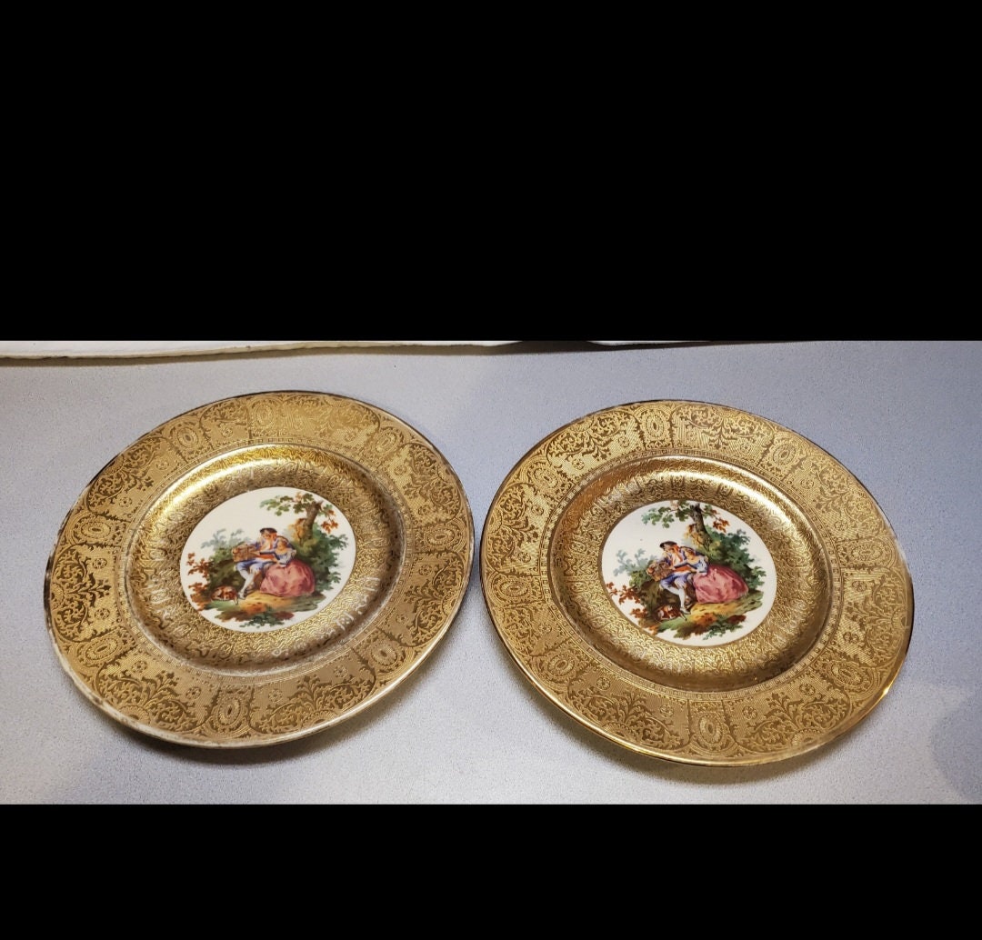 22k Gold Royal China Plate: Antique Collector's Plate - Etsy