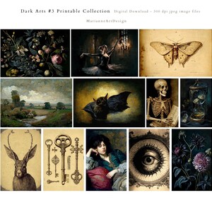 Dark Academia 12-image Printable Art Collection Vol 3: Gothic, Vintage ...