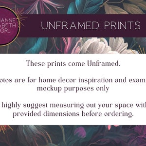 Jewel Toned Modern Bold Floral Wall Art Set, 3 Image Art Print ...