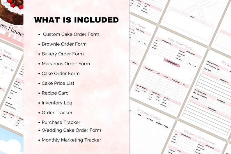 Editable Bakery Business Canva Template| Invoice Template, Cake Order ...