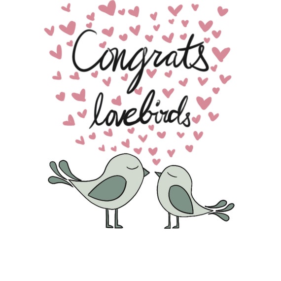 Congrats Lovebirds Digital Download Card - Etsy