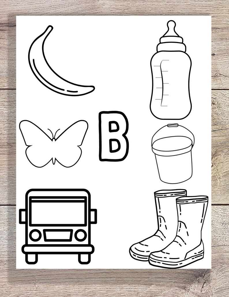 Alphabet Coloring Book Worksheet 26 Pages Front and Back Cover PDF. for ...