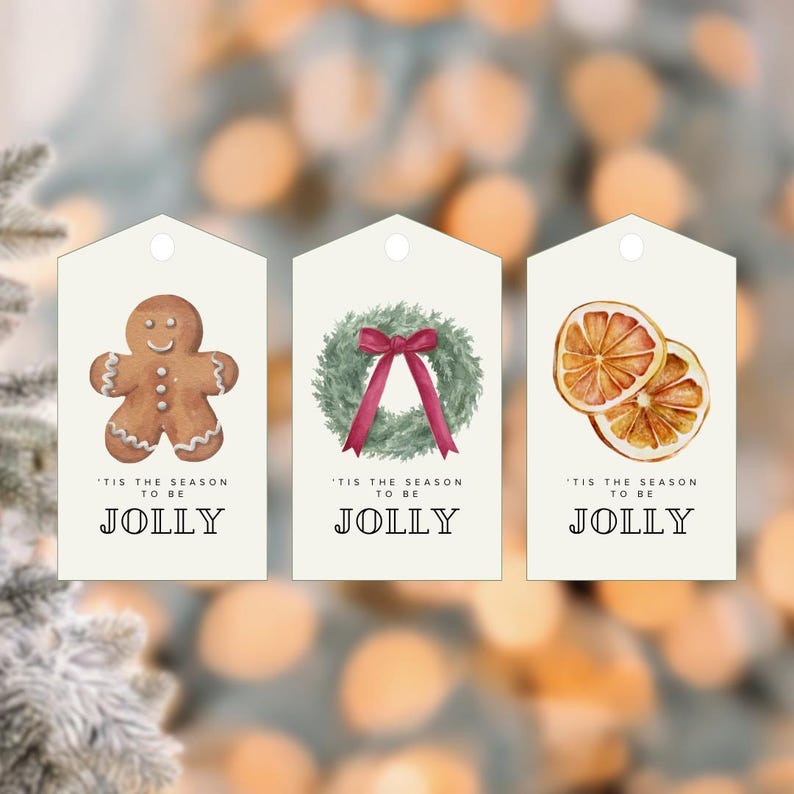 Printable Christmas Gift Tags: Tis the Season, Holiday Present Labels ...