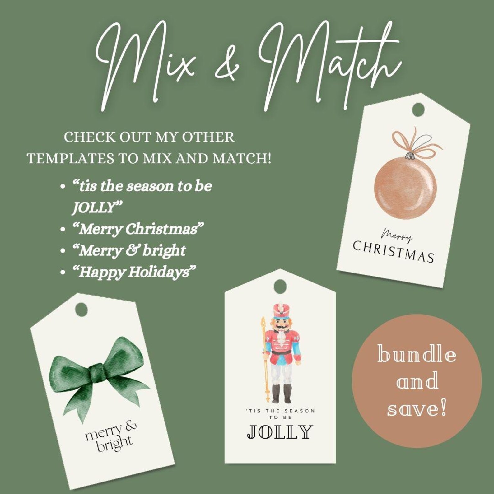 Pink Christmas Gift Tags: Elegant Holiday Present Labels (digital ...